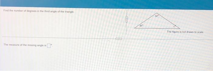 Solved Find the number of degrees in the third angle of the | Chegg.com