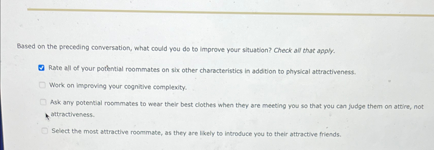 Solved Based on the preceding conversation, what could you | Chegg.com