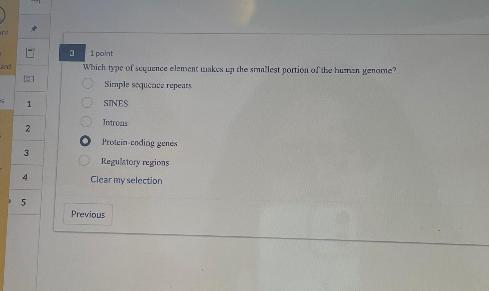 Solved 31 ﻿pointWhich type of sequence element makes up the | Chegg.com