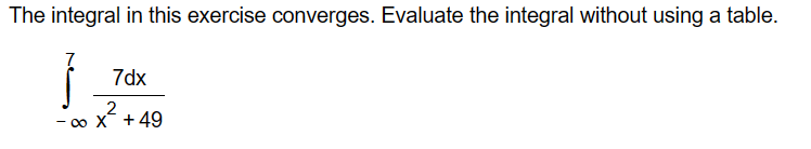 Solved The integral in this exercise converges. Evaluate the | Chegg.com