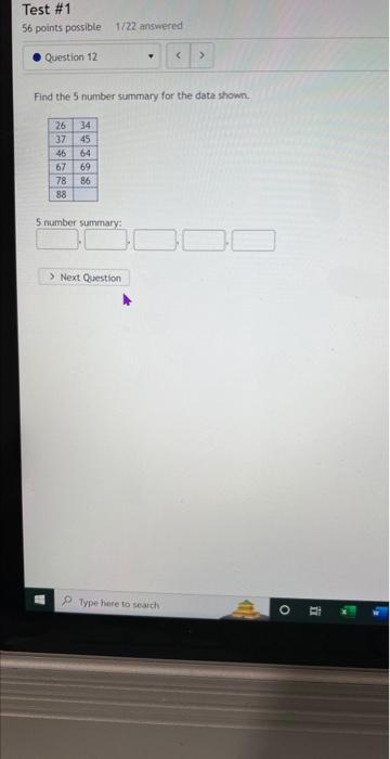 Solved Find the 5 number summary for the data shown. 5 | Chegg.com