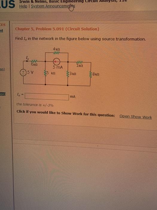 Solved Irwin & Nelms, Basic Engineering Andy -US Hele 1 | Chegg.com Solved Irwin & Nelms, Basic Engineering Andy -US Hele 1 | Chegg.com