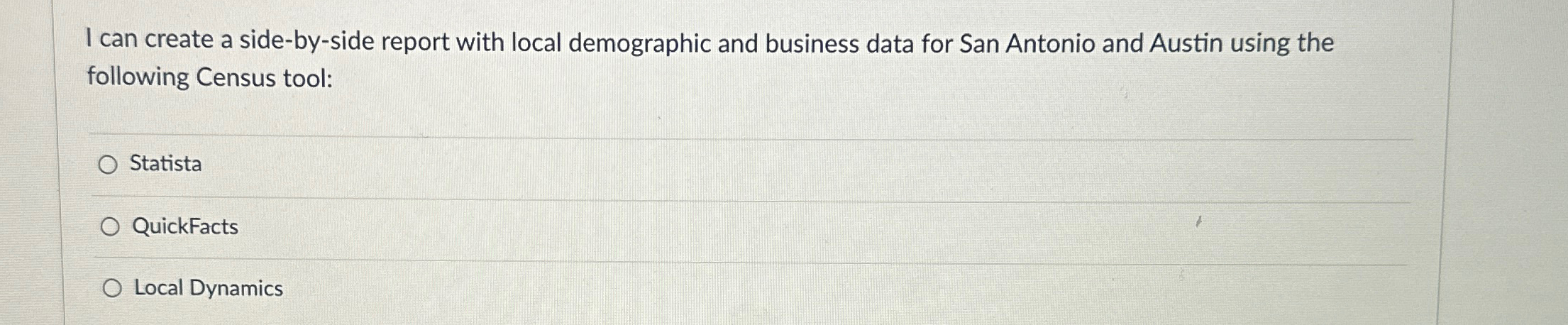 Solved I can create a side-by-side report with local | Chegg.com
