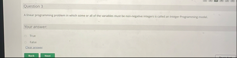 Solved Question 3A Inear programming problem in which some | Chegg.com