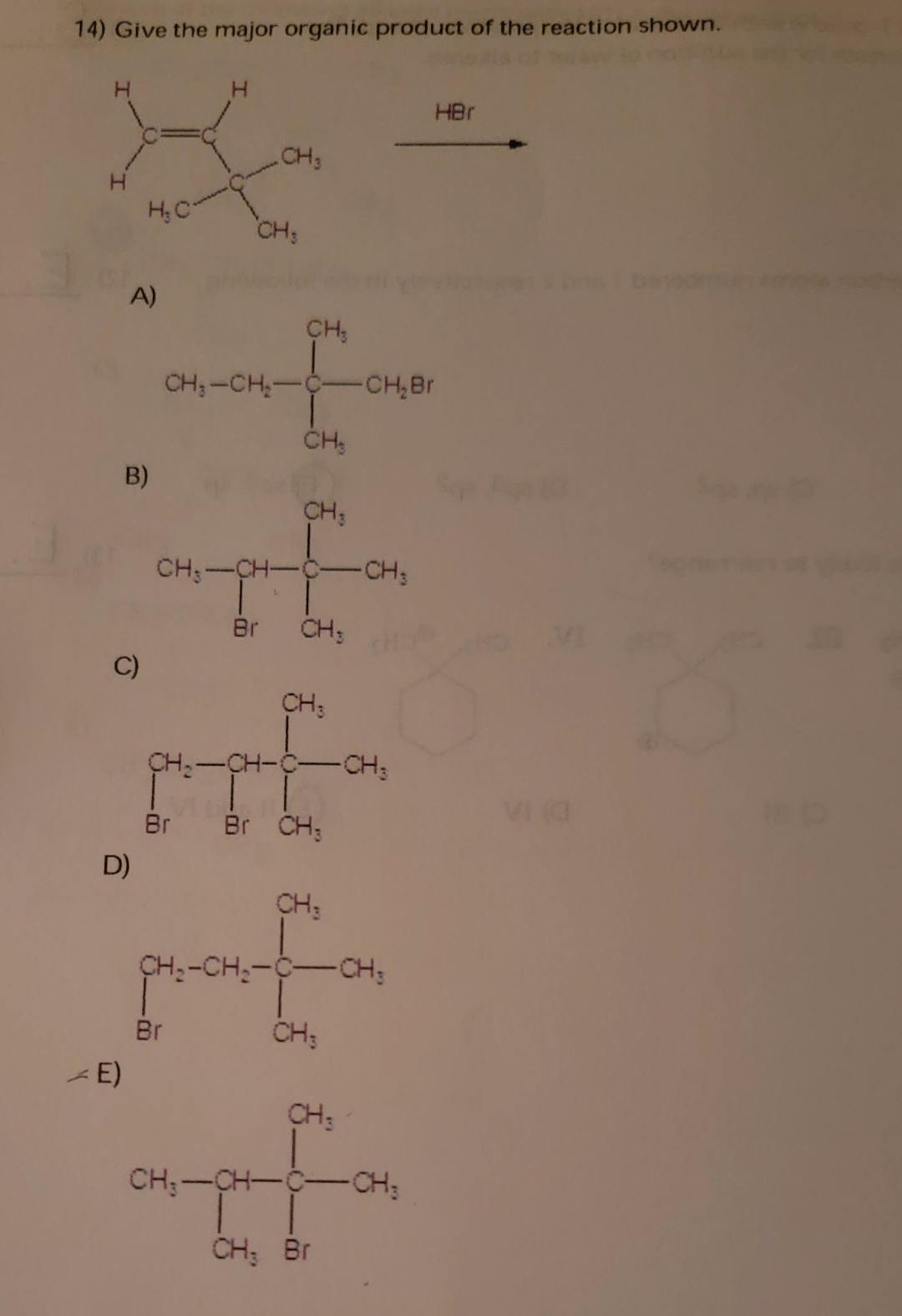 Solved Give the major organic product of the reaction shown. | Chegg.com