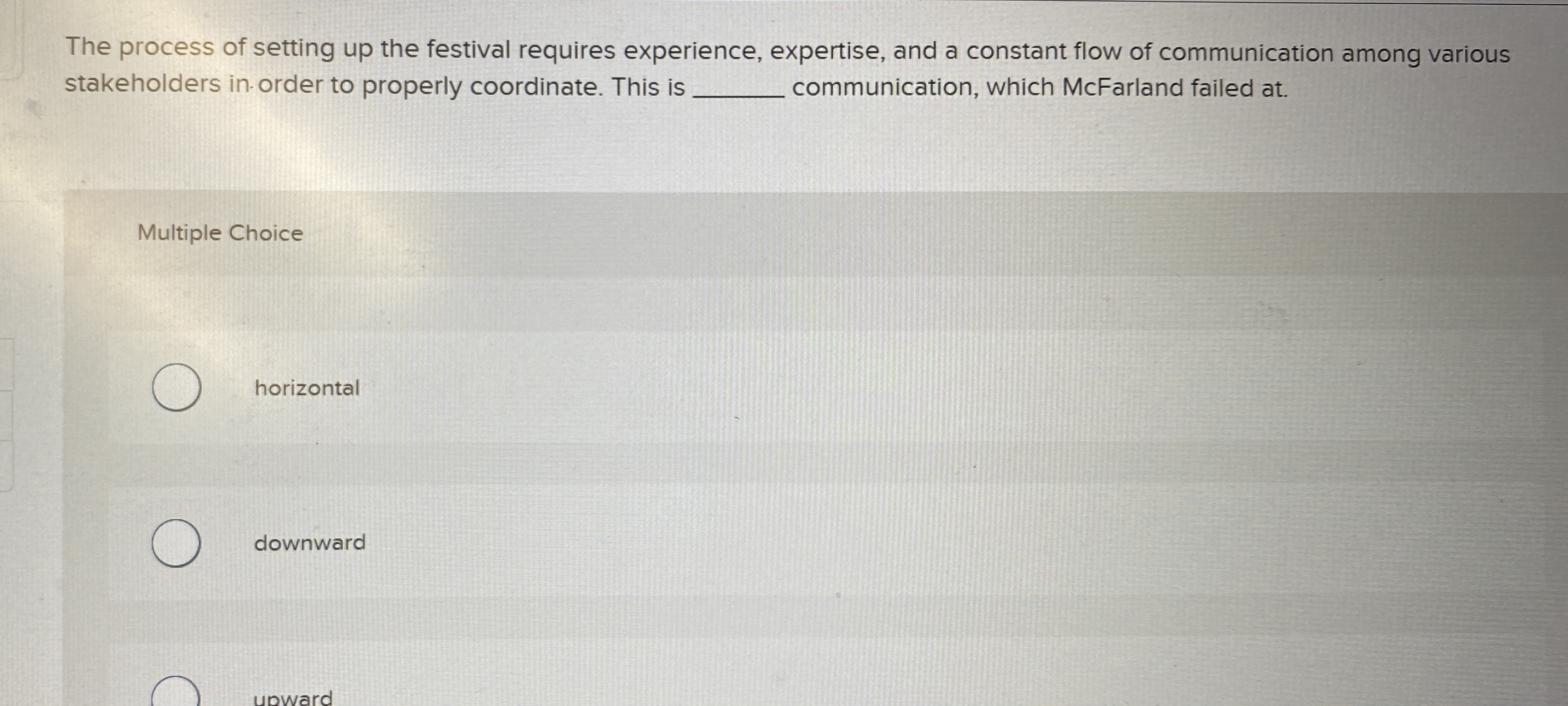Solved The process of setting up the festival requires | Chegg.com