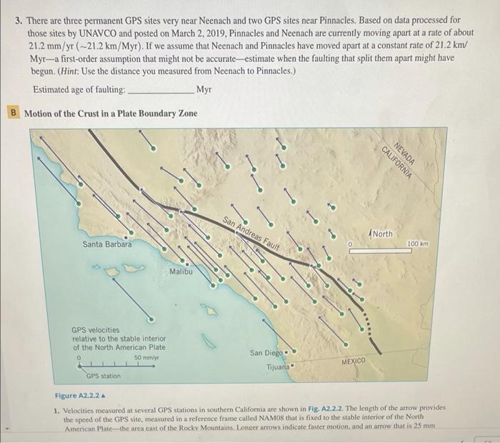 A Displacement Along the San Andreas. The San Andreas | Chegg.com