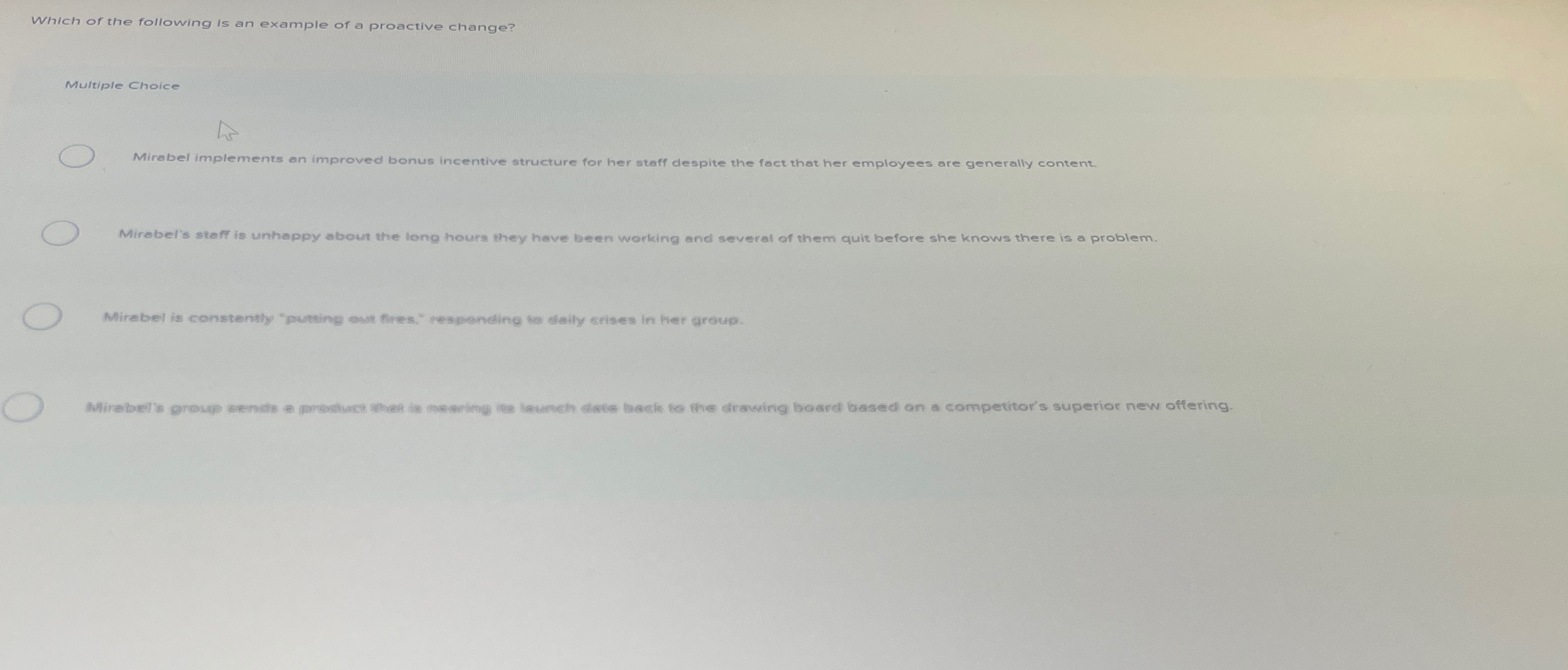 Solved Which of the following is an example of a proactive | Chegg.com