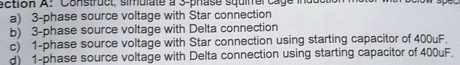 a) 3-phase source voltage with Star connection b) | Chegg.com