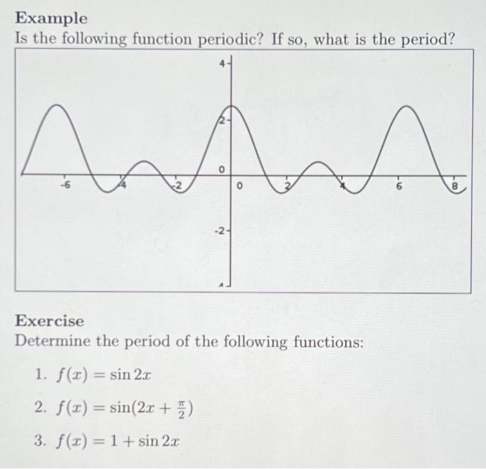Solved Example Is the following function periodic? If so, | Chegg.com