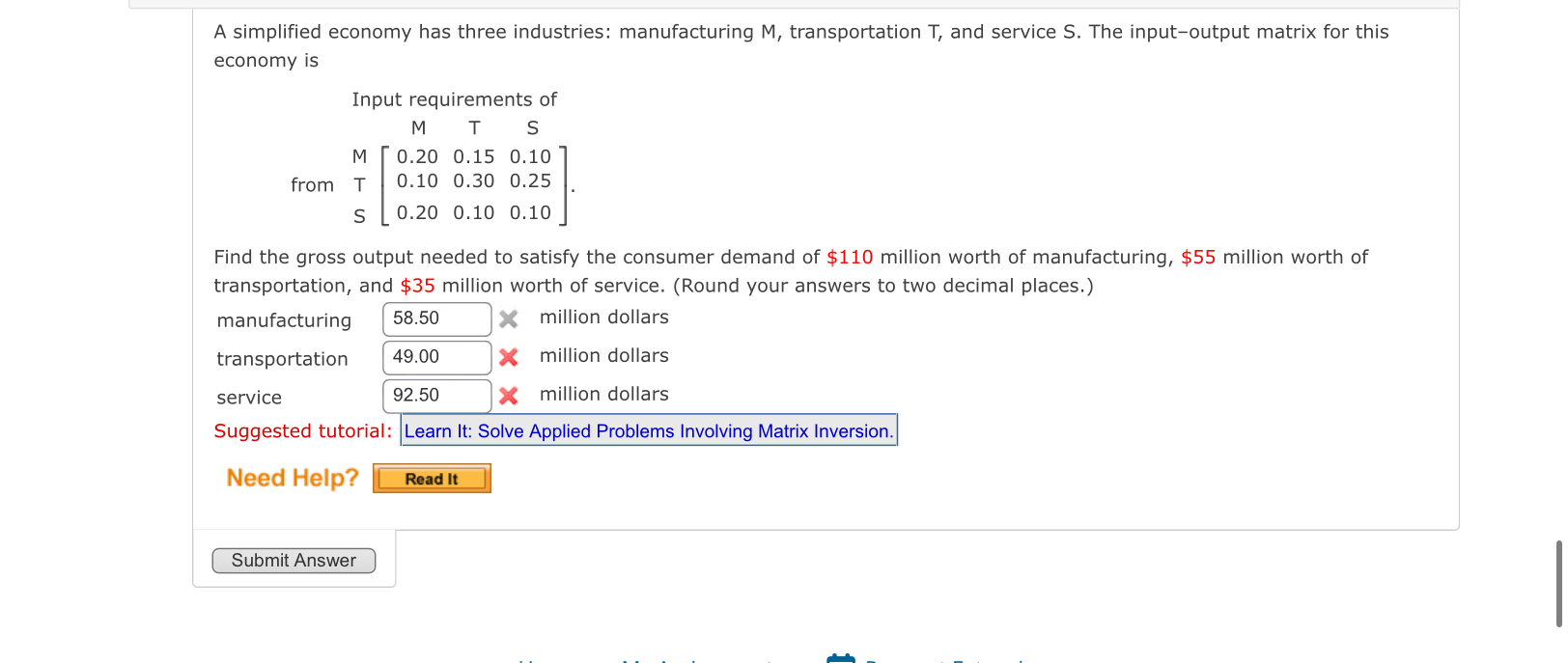 A simplified economy has three industries: | Chegg.com