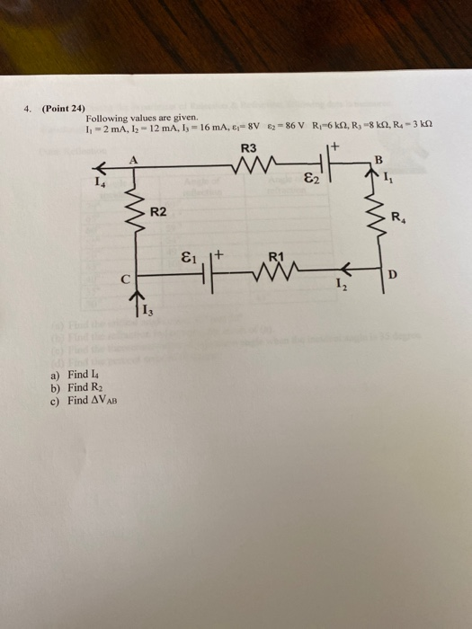 Solved 4. (Point 2" following 2 (Point 24) Following values | Chegg.com