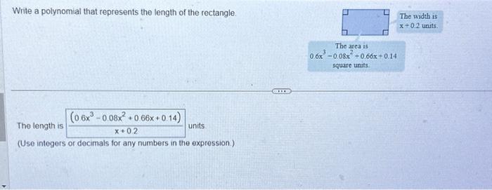 Solved ffq 6 Write a polynomial that represents the length | Chegg.com