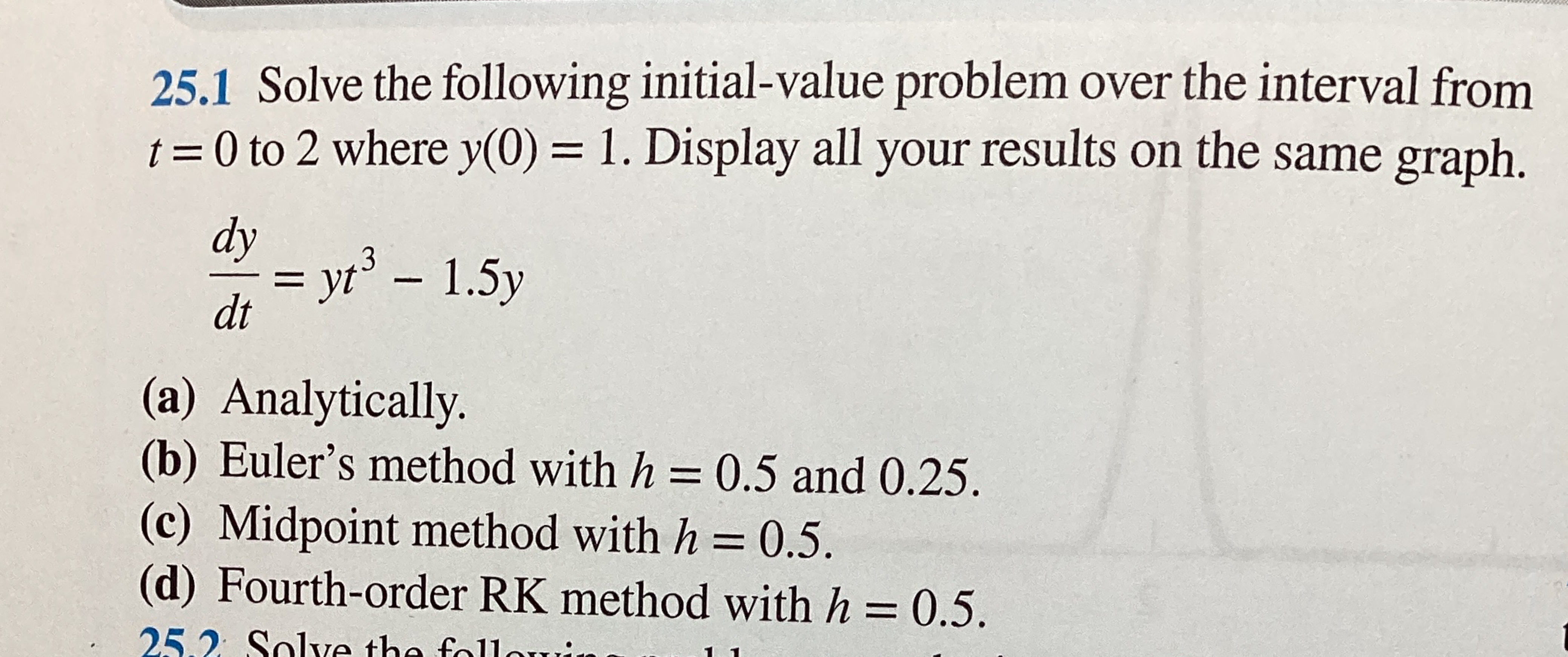 Solved 25.1 ﻿Solve the following initial-value problem over | Chegg.com