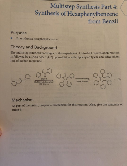 Solved Multistep Synthesis Part 4: Synthesis of | Chegg.com