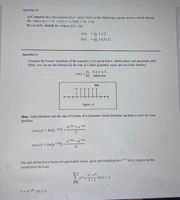Solved a) Compute the convolution y(n)=x(n)⋅h(n) of the | Chegg.com