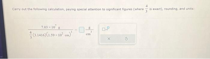 Solved Carry out the following calculation, paying special | Chegg.com