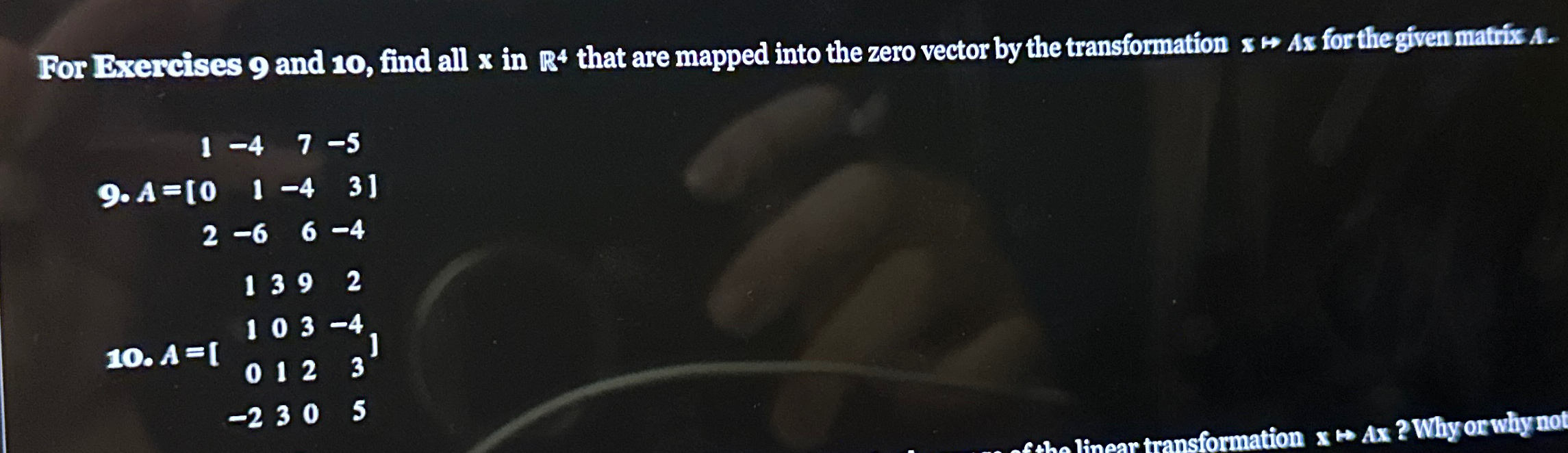 Solved For Exercises 9 ﻿and 10, ﻿find all x ﻿in R4 ﻿that are | Chegg.com