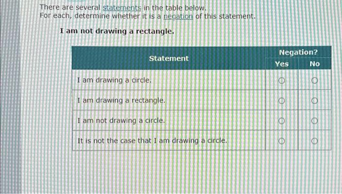 Solved There are several statements in the table below. For | Chegg.com