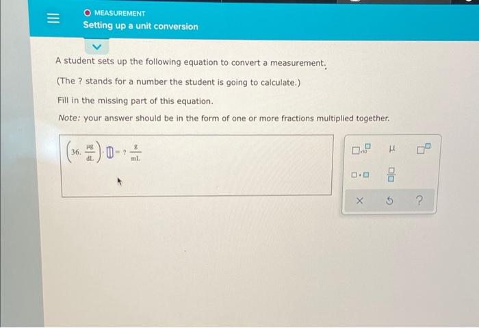 Solved O MEASUREMENT Setting up a unit conversion A student | Chegg.com