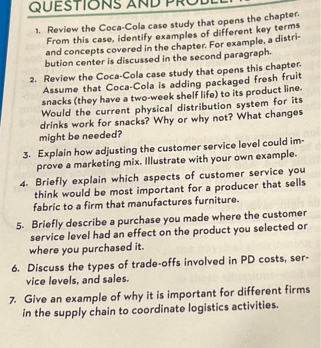 Solved QUESTIONS AI 1. Review the Coca-Cola case study that | Chegg.com