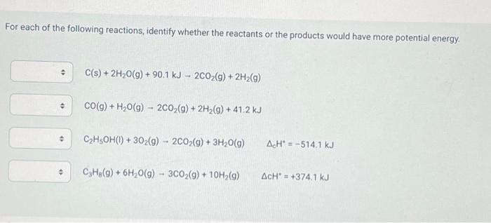 For each of the following reactions, identify whether | Chegg.com