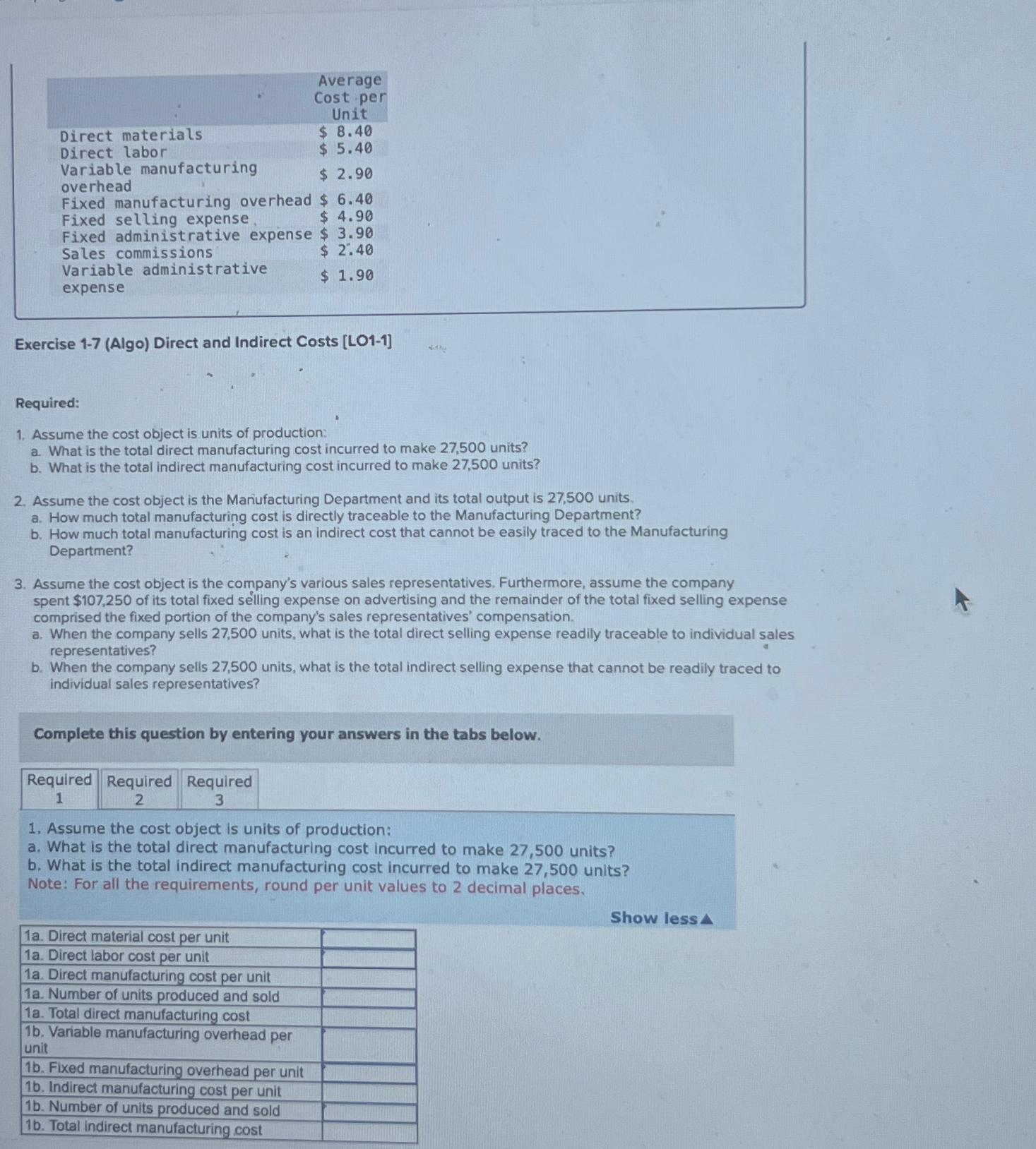 Solved \table[[,\table[[Average],[Cost per],[Unit]]],[Direct | Chegg.com