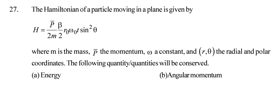Solved The Hamiltonian of a particle moving in a plane is | Chegg.com