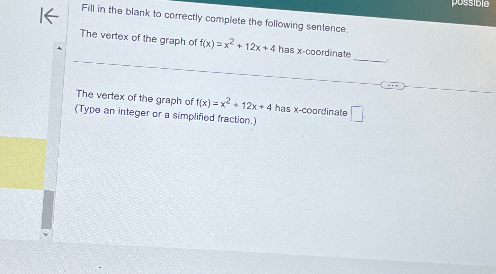 Solved Fill in the blank to correctly complete the following | Chegg.com