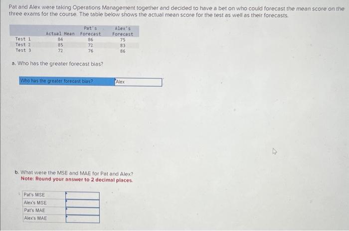 Solved Pat and Alex were taking Operations Management | Chegg.com