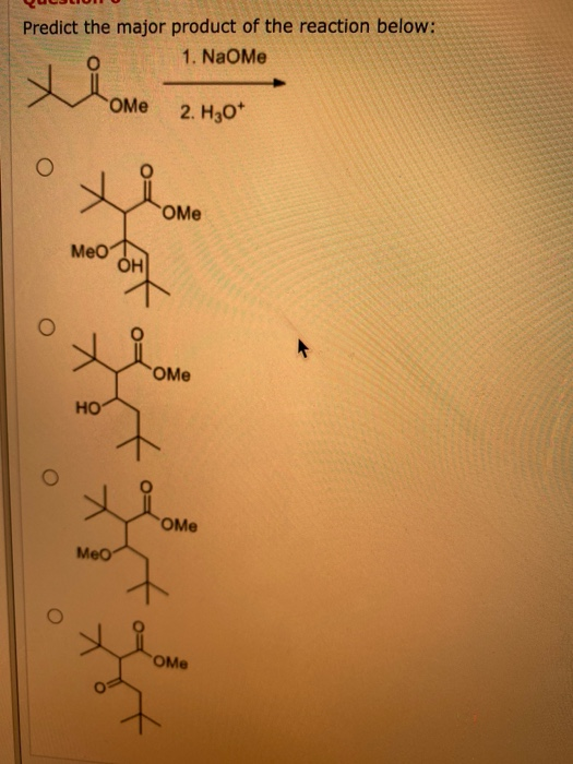 Solved Predict the major product of the reaction below: 1. | Chegg.com