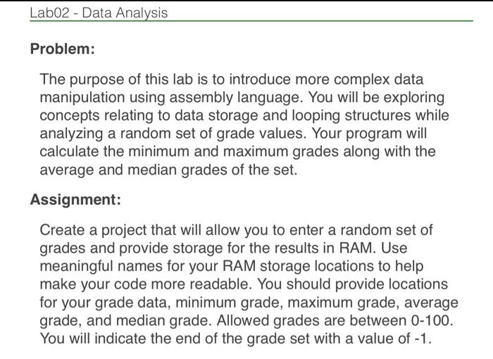 Solved Labo2 - Data Analysis Problem: The purpose of this | Chegg.com
