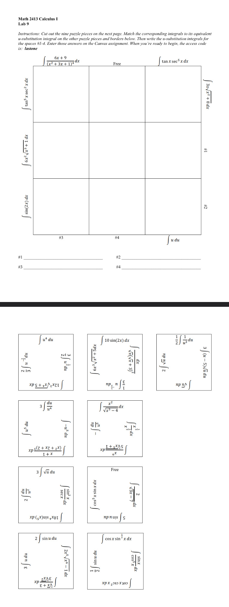 Solved Math 2413 ﻿CalculusLab 9Instructions: Cut out the | Chegg.com
