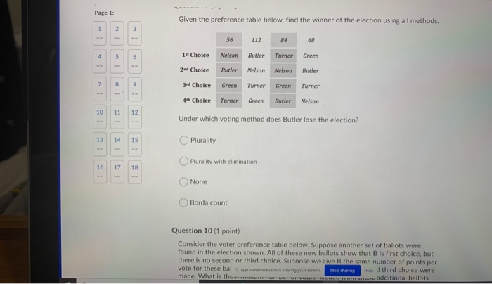 Solved Page 1: Question 1 (1 point) Consider the voter | Chegg.com