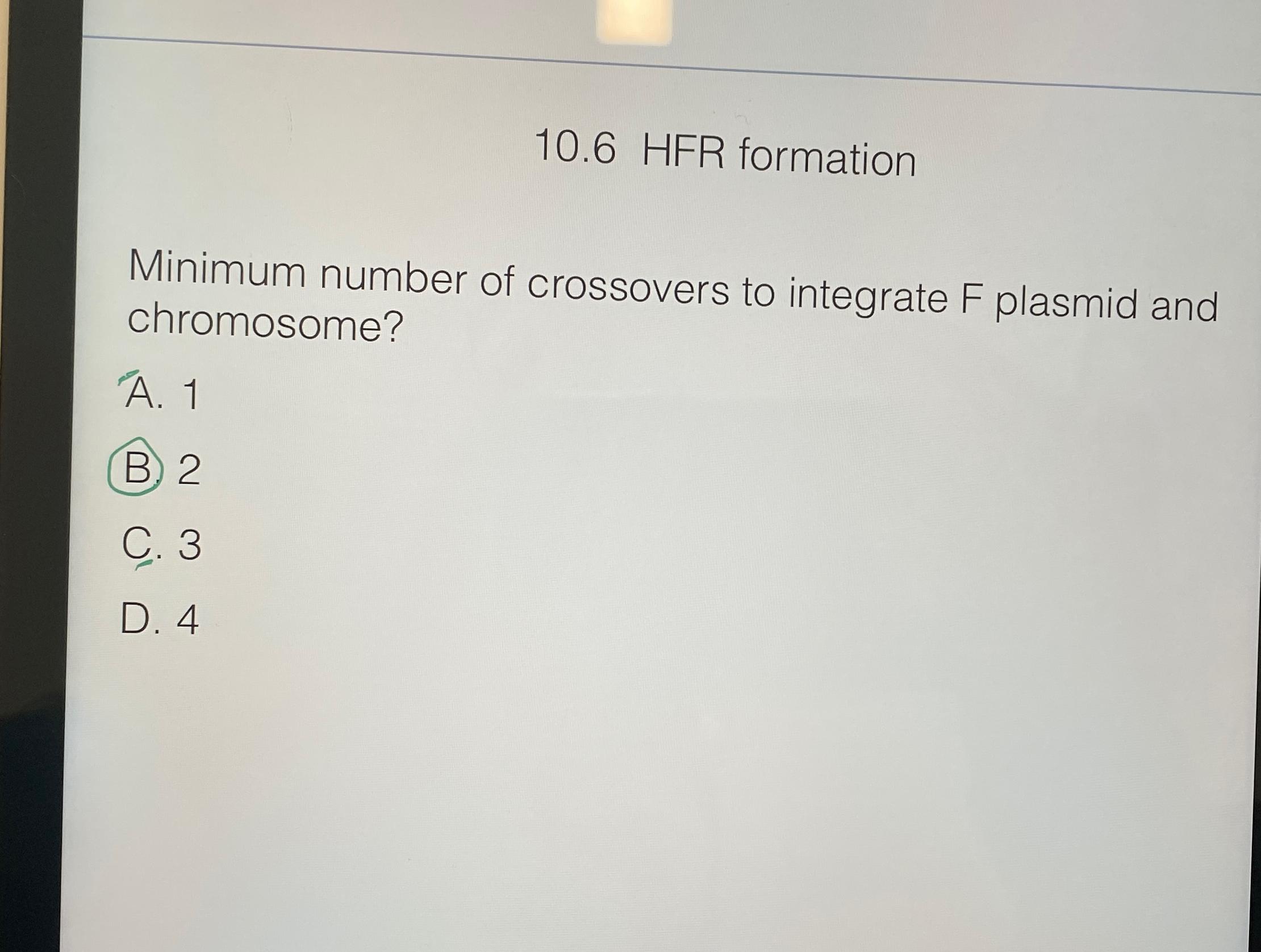 Solved 10.6 ﻿HFR formationMinimum number of crossovers to | Chegg.com