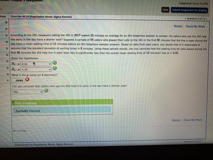 Solved Assignment Score 91.20N Save Submit Assignment for | Chegg.com