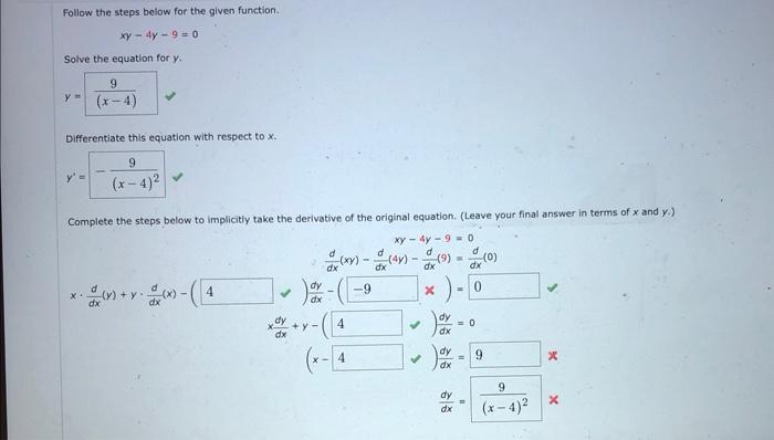 Solved Follow the steps below for the given function. | Chegg.com