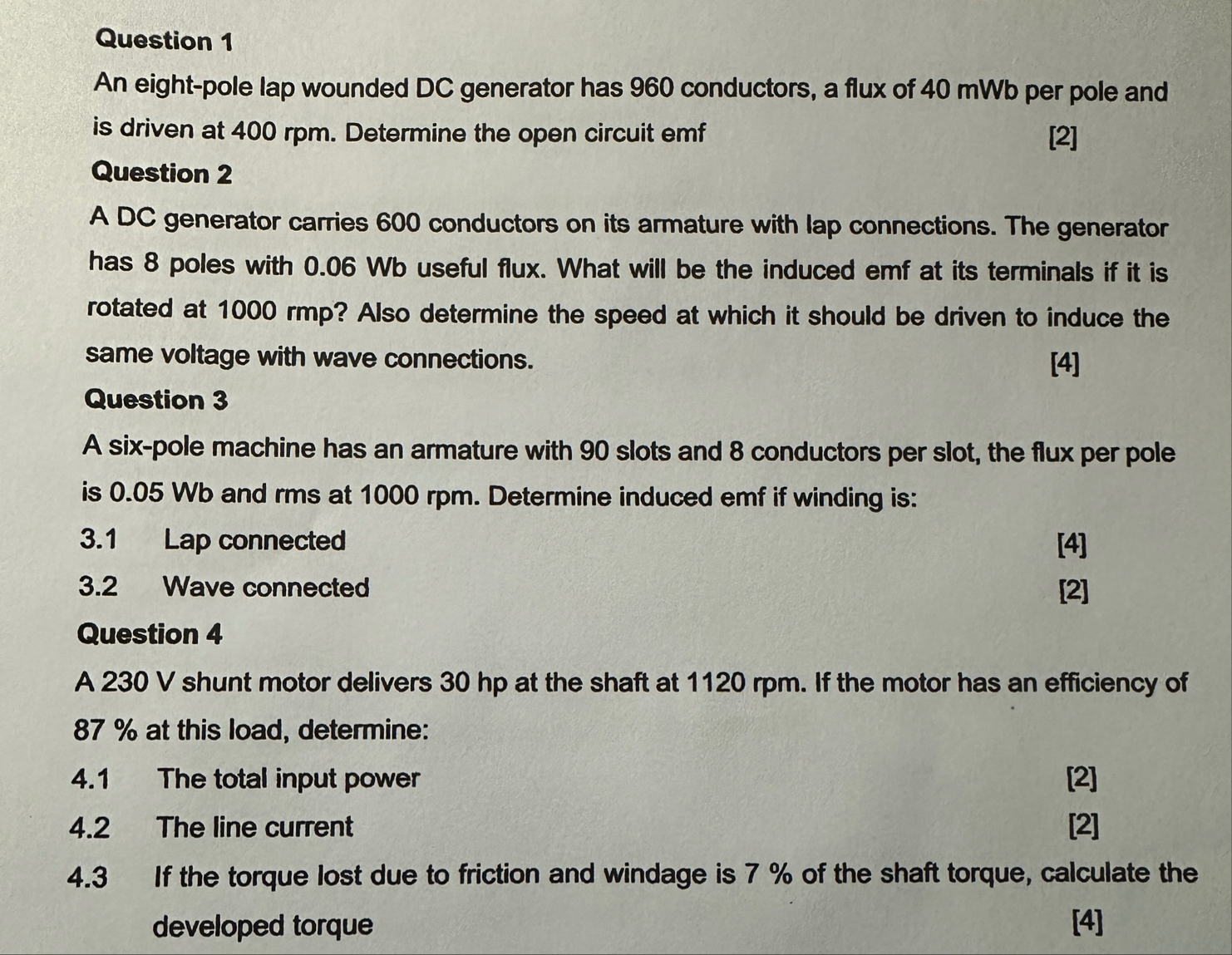 Solved Steps for Question 1An eight-pole lap wounded DC | Chegg.com