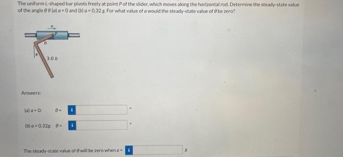 Solved The uniform L-shaped bar pivots freely at point P of | Chegg.com
