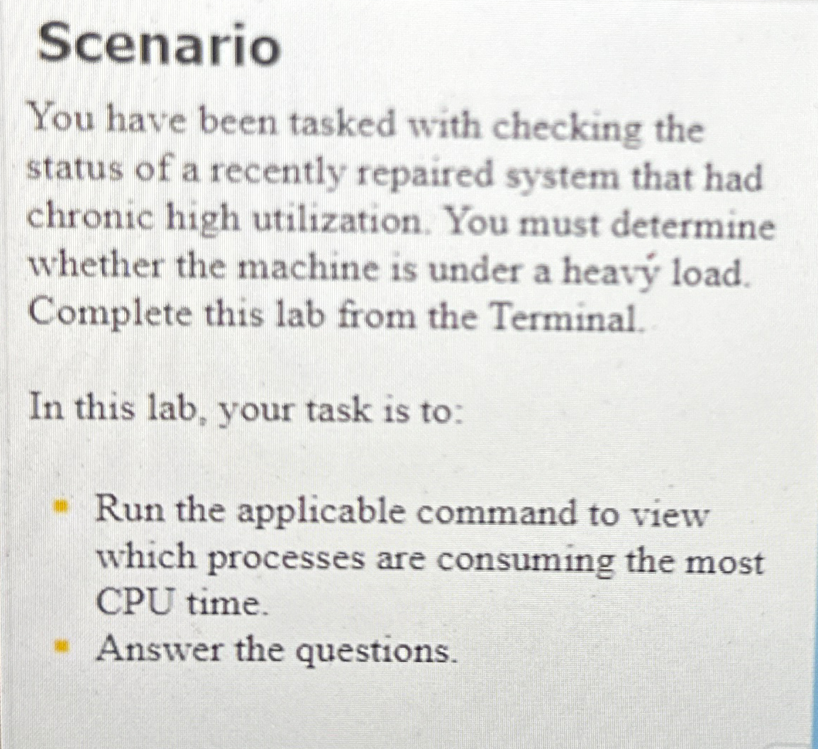 Solved ScenarioYou have been tasked with checking the status | Chegg.com