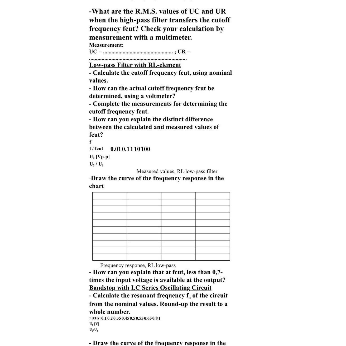 Solved -What are the R.M.S. ﻿values of UC and UR when the | Chegg.com