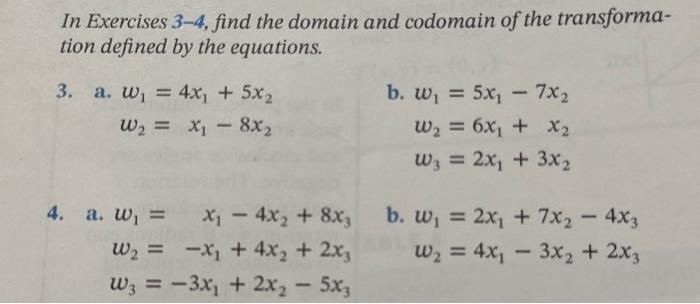 Solved In Exercises 3 4 Find The Domain And Codomain Of The 0459