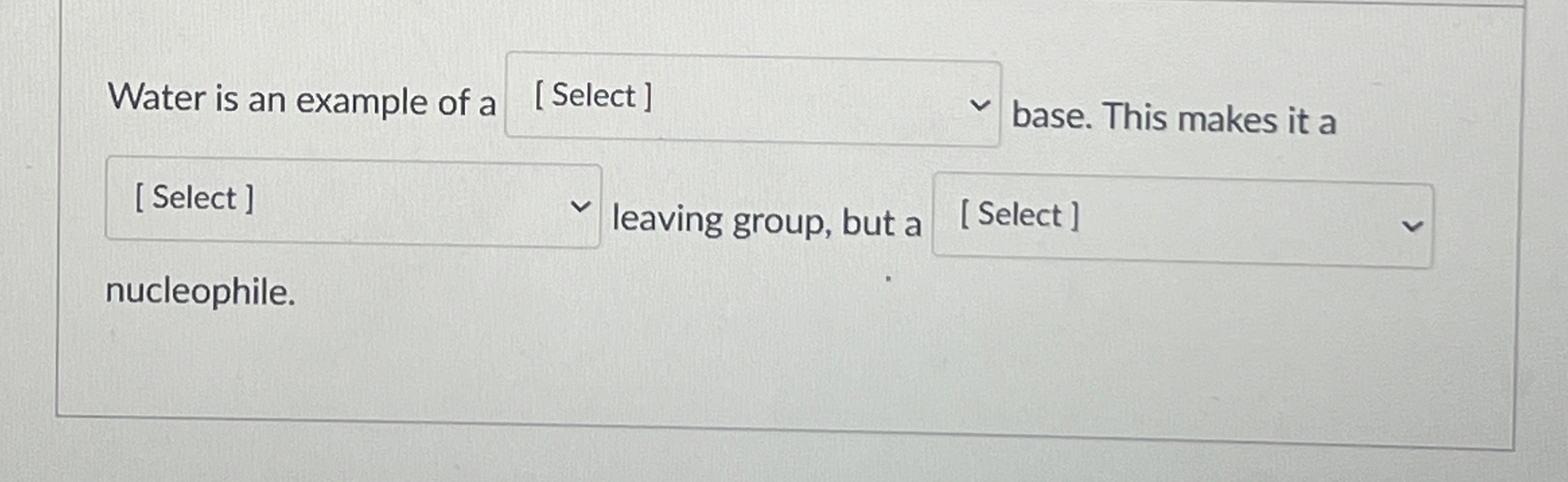 Solved Water is an example of a ﻿base. This makes it a | Chegg.com