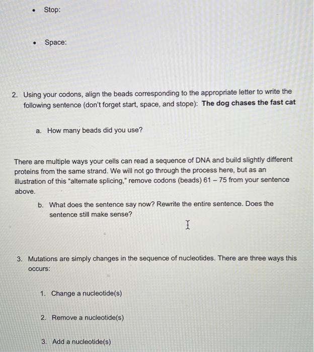 Solved 1. Using the red, blue, yellow and green beads, | Chegg.com