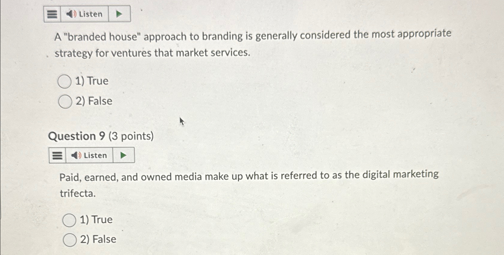 Solved ListenA "branded house" approach to branding is | Chegg.com