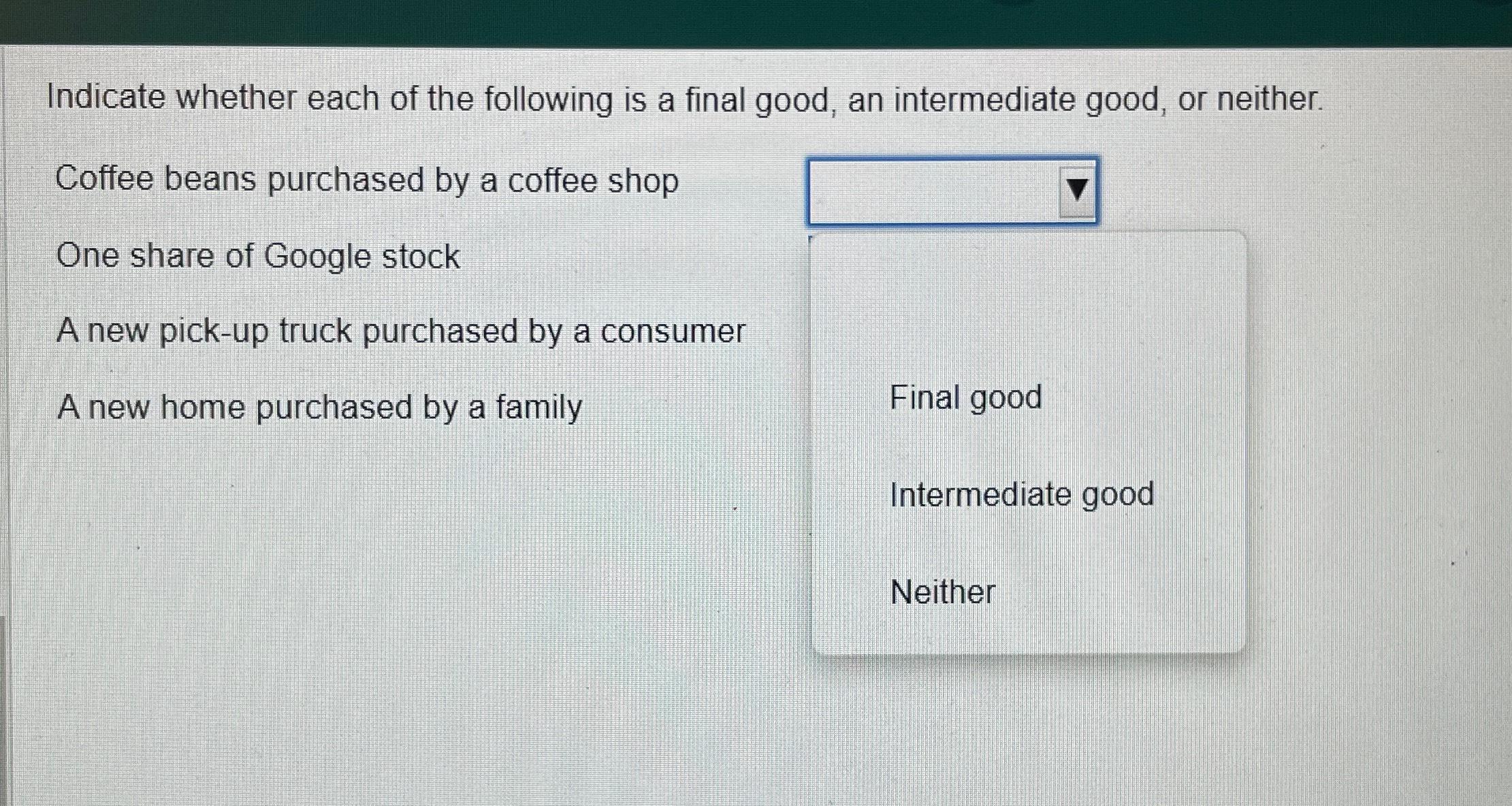 Solved Indicate whether each of the following is a final | Chegg.com