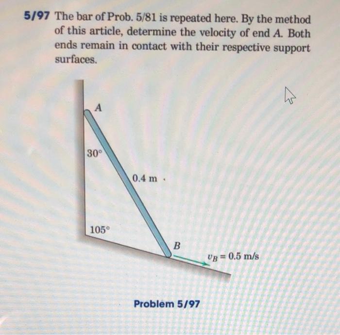 Solved 5/97 The bar of Prob. 5/81 is repeated here. By the | Chegg.com