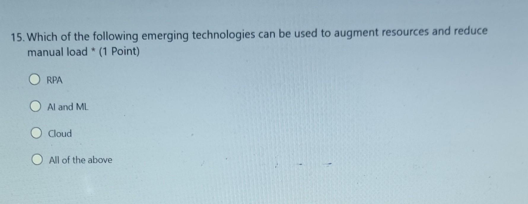 Solved 15. Which of the following emerging technologies can | Chegg.com