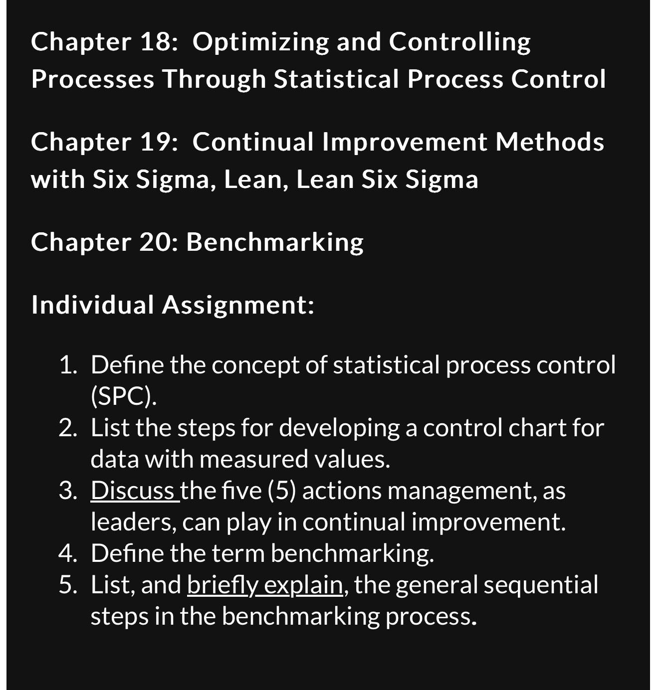 Solved Chapter 18: Optimizing and Controlling Processes | Chegg.com