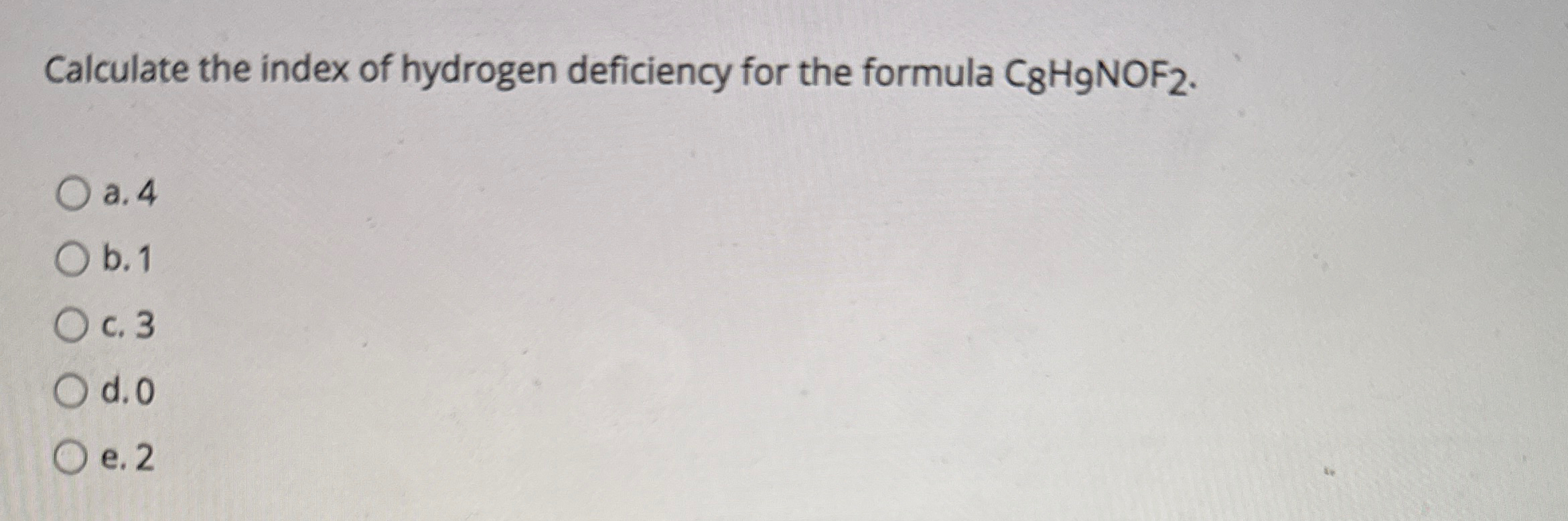 Solved Calculate the index of hydrogen deficiency for the | Chegg.com